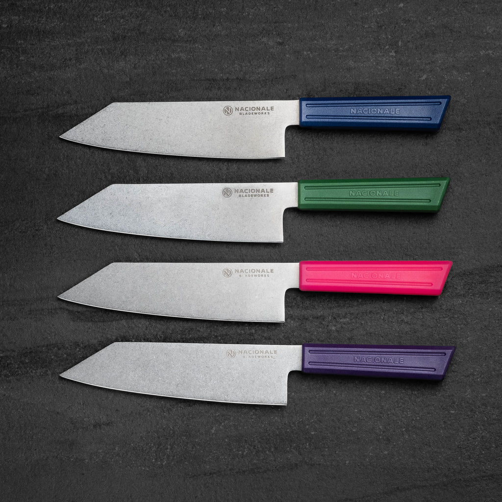 180mm Bunka. AUS8 Stainless. Recycled Plastic Skateboard Material Handle | Nacionale Bladeworks