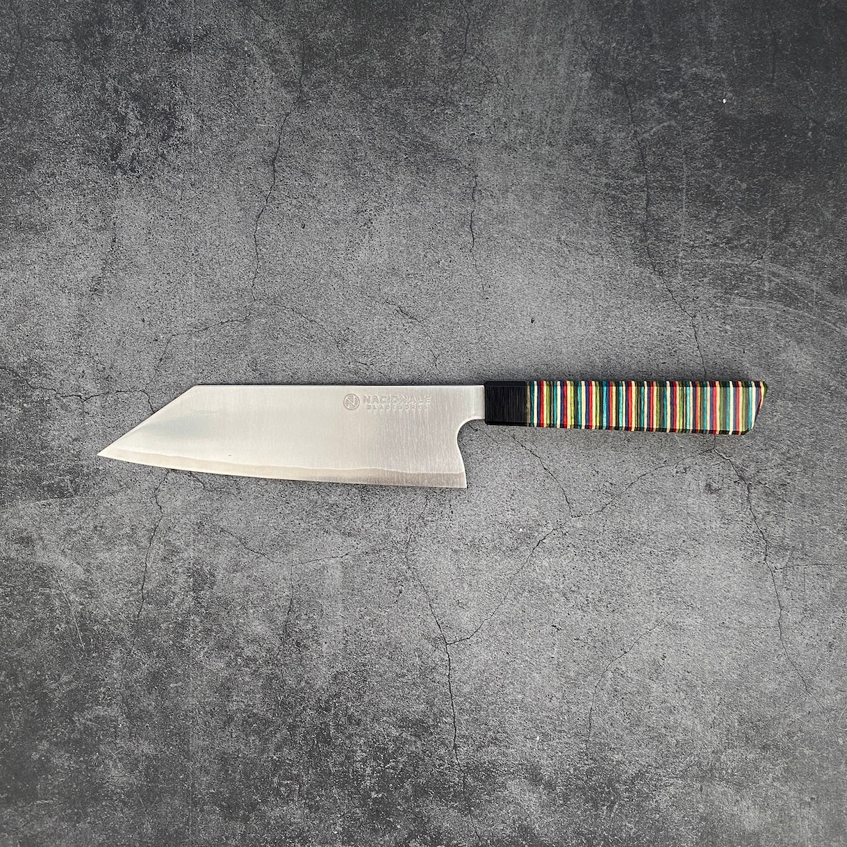 180mm Bunka. San Mai 440C. Stabilized Skateboard Material Handle ...